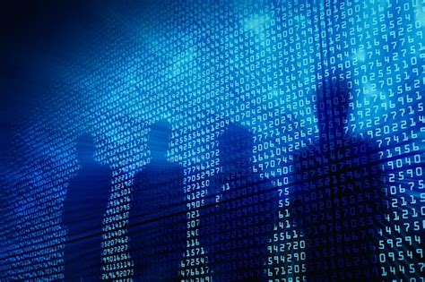 Premium Photo People Silhouettes Binary Code Background
