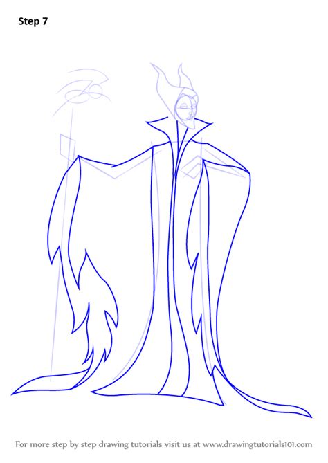 Step By Step How To Draw Maleficent From Sleeping Beauty DrawingTutorials101 Com