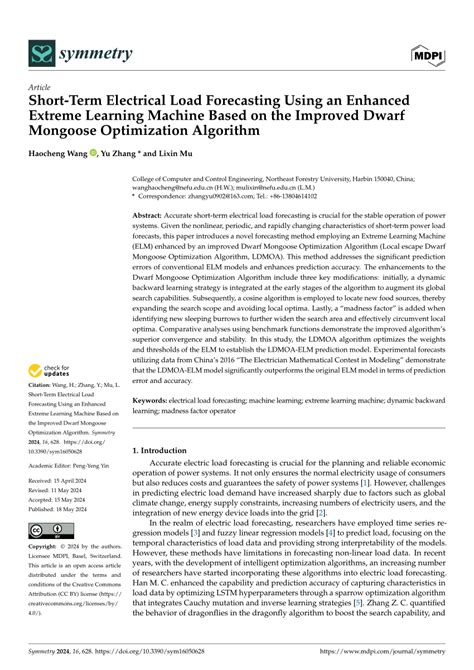 Pdf Short Term Electrical Load Forecasting Using An Enhanced Extreme Learning Machine Based On