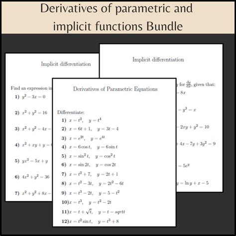 Derivatives Of Parametric And Implicit Functions Bundle In 2025 Math