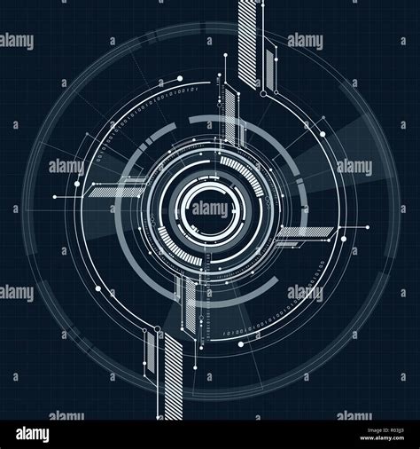 Vector Abstract Technological Interface On Grid Style Background Design Stock Vector Image And Art