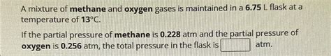 solved a mixture of methane and oxygen gases is maintained