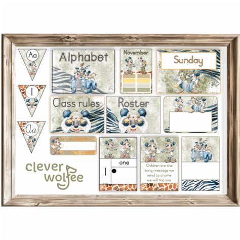 Class Theme Mickey And Minnie Mouse Safari Clever Wolfee Class Theme Mickey And Minnie Mouse Safari Clever Wolfee