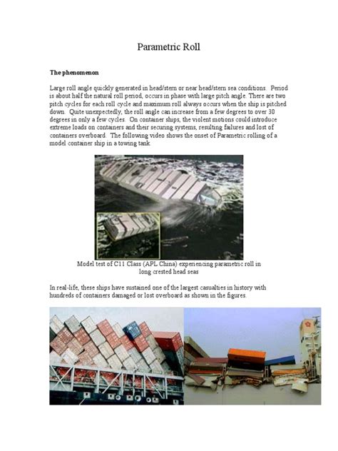 Parametric Roll Pdf Ships Frequency