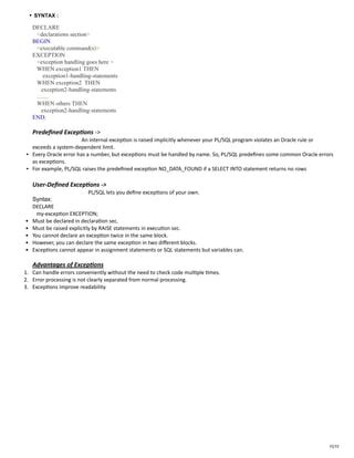 PL SQL Cursors Triggers PDF