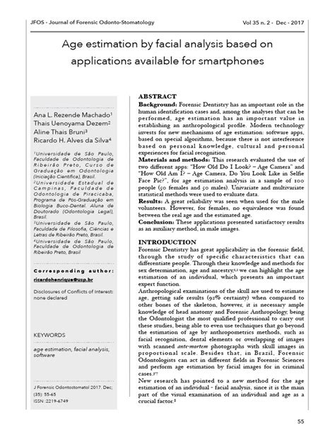 Age Estimation By Facial Analysis Based Download Free Pdf Principal