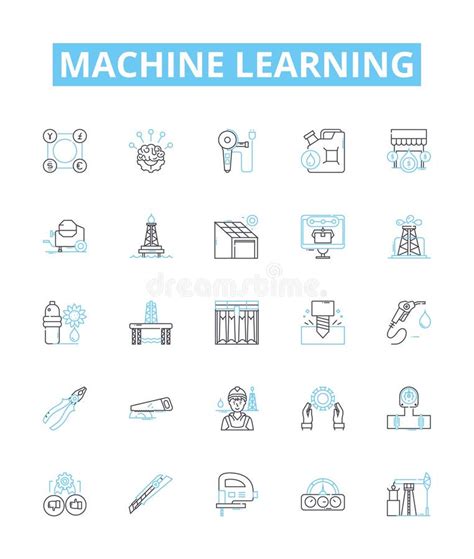 machine learning vector line icons set machine learning artificial