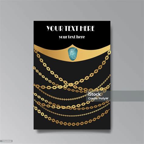 아르 데코 페이지 템플릿 복고풍 Jewerly 우아한 체인과 웹 과 인쇄 황금 라인 멋진 복고풍 패턴 0명에 대한 스톡 벡터