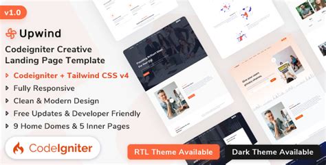 Upwind Codeigniter Multipurpose Landing Template