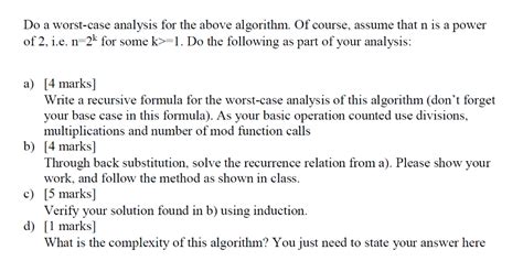 Consider The Following Algorithm Based On The Divide Chegg