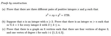 solved proofs by construction prove that there are three different
