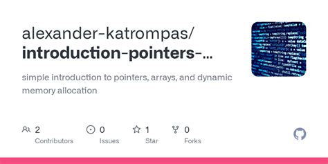 Github Alexander Katrompasintroduction Pointers Arrays Simple