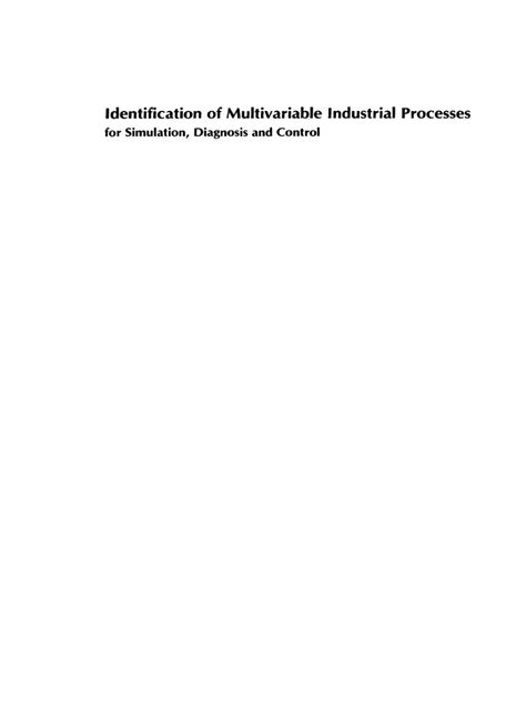 Identification Of Multivariable Industrial Processes For Simulation