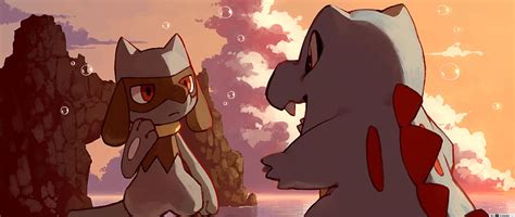 Riolu And Eevee Kiss