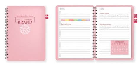Vector Pink Notebook Collection