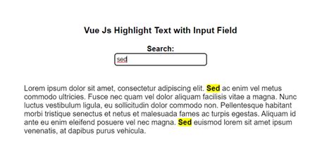 Vue Highlight Text With Input Field Textarea Textbox Vue Js Example