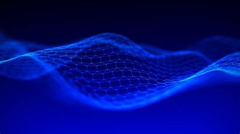 Premium Photo Abstract Hexagon Wave With Moving Dots Flow Of Particles Cyber Technology