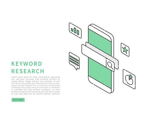 Seo Keyword Research Concept Keyword Research And Search Engine Optimization Vector Isometric