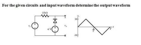 Solved For The Given Circuits And Input Waveform Determine
