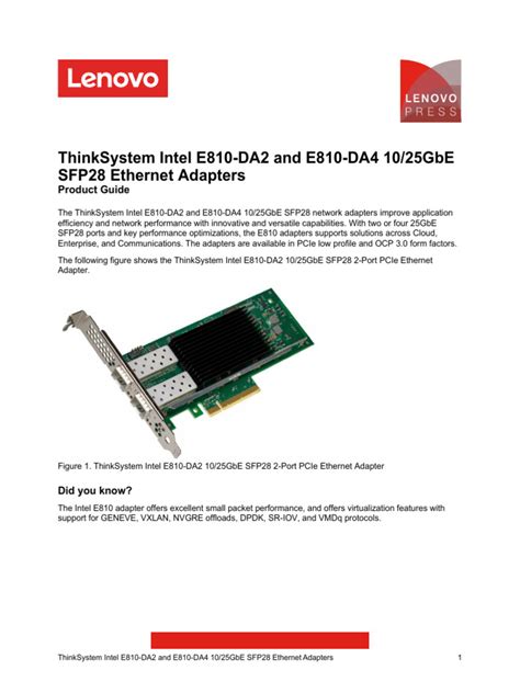 Intel E810 Da2 And E810 Da4 Pdf