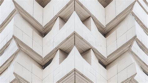 A Modern Building Facade With Geometric Patterns Stock Image Image Of
