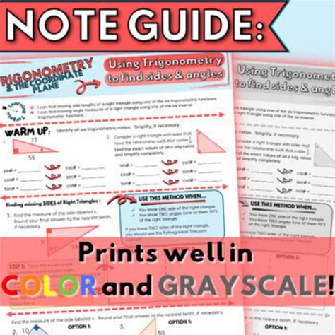 Using Trigonometry To Find Sides And Angles Note Guide All 6 Trig Functions
