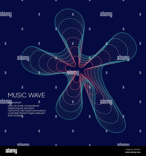 Vector Abstract Background With A Colored Dynamic Waves Line And Particles Illustration