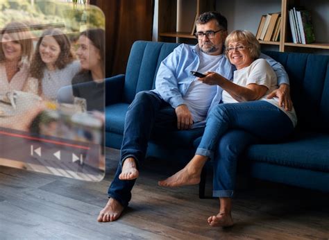 Premium Photo Full Shot Woman Looking At Floating Screen