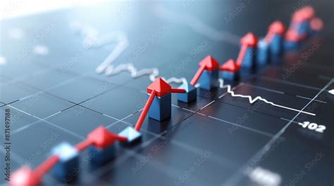 Stock Market Graph Showing Growth With A Red Arrow Breaking Through A