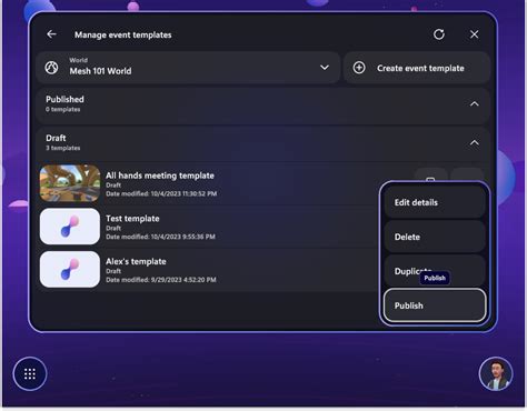 Create Template In Microsoft Mesh Microsoft Mesh Microsoft Learn