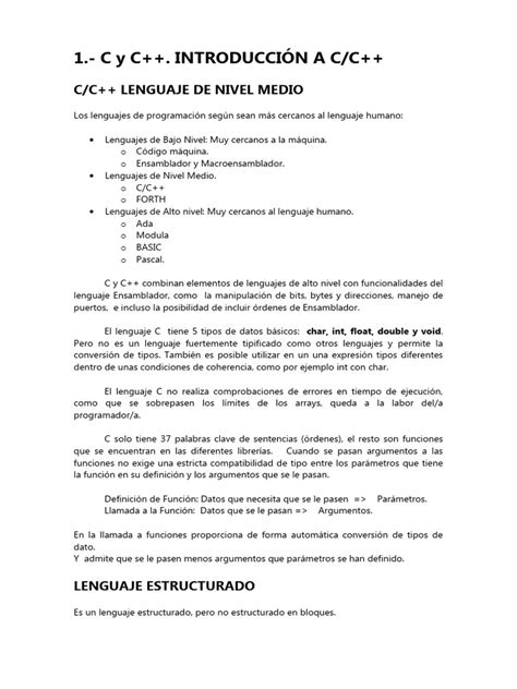 1 C Y C Introducción A C Y C Pdf Lenguaje De Programación C