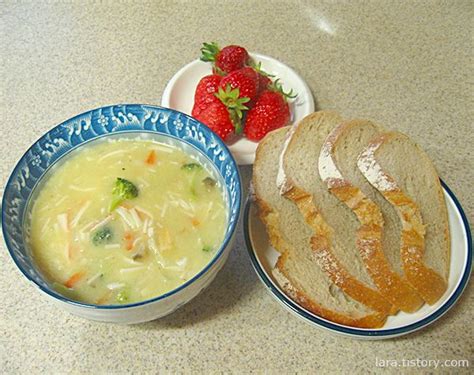 옥수수스프와 깜빠뉴 간단한 아침식사 옥수수스프 만들기