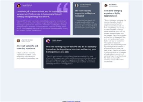 Frontend Mentor Testimonials Grid Section Html And Css Only Coding Challenge Solution