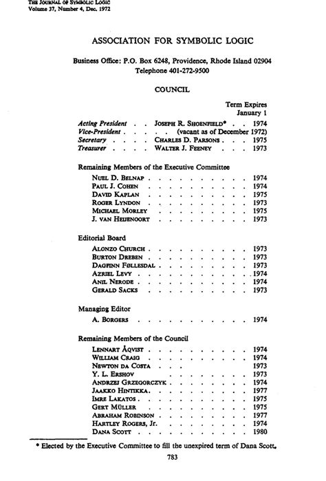 Association For Symbolic Logic The Journal Of Symbolic Logic Cambridge Core