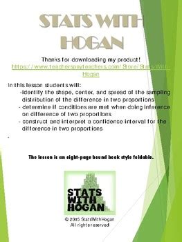 AP Statistics Confidence Intervals For The Difference In Two Proportions