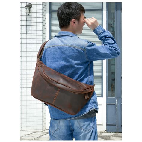Jual Tas Selempang Dada Pria Kapasitas Besar Kulit Asli Shopee Indonesia