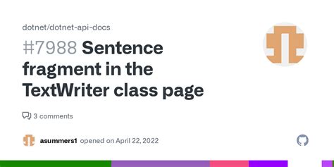 Sentence Fragment In The Textwriter Class Page · Issue 7988 · Dotnet