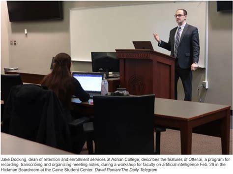 Adrian Colleges Initiatives In Integrating Artificial Intelligence Ai Into The College Were