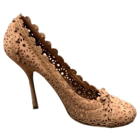 Alaïa Azzedine Alaia Shoes Excellent Condition Size 395 Beige Lambskin Ref133421 Joli Closet
