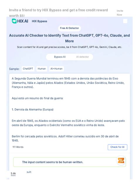 Free Ai Detector Check Chatgpt Gpt 4 And Gemini Hix Bypass Pdf