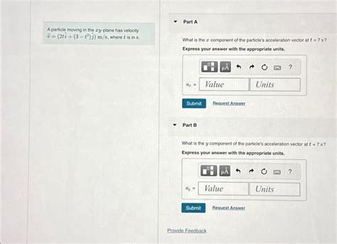 Solved A Particle Moving In The Xy Plane Has Velocity V Chegg