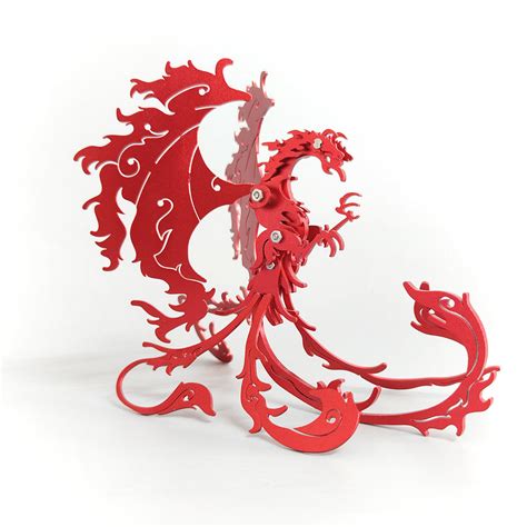 3d Metal Kits Mythical Beast Peacock Assembly Model 28pcs Moyustore
