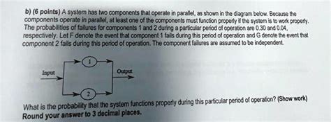 solved b 6 points a system has two components that operate in