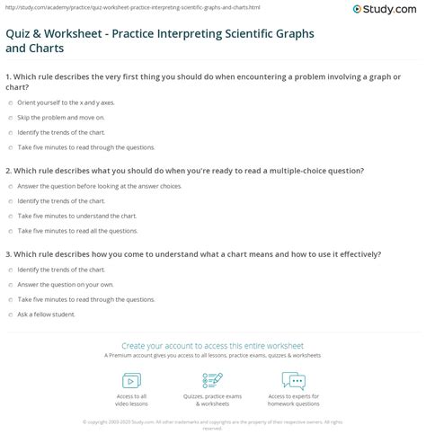 Quiz And Worksheet Practice Interpreting Scientific Graphs And Charts