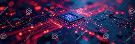 Abstract Glowing Circuit Board Digital Nodes Pattern Universe High Tech