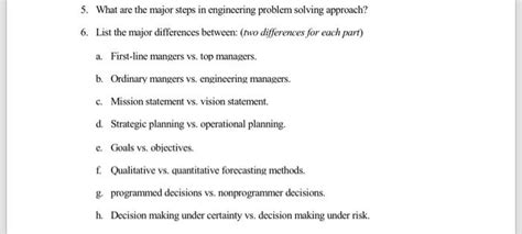 Solved 5 What Are The Major Steps In Engineering Problem