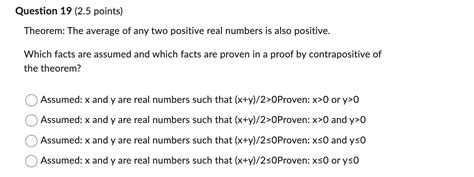 Solved Question Points Theorem The Average Of Any Chegg