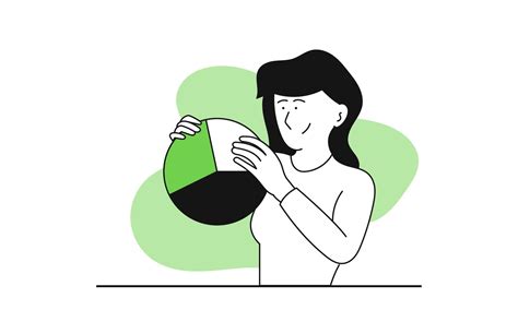 Financial Report And Woman Holding Chart Vector Illustration Concept Business Graph Data And