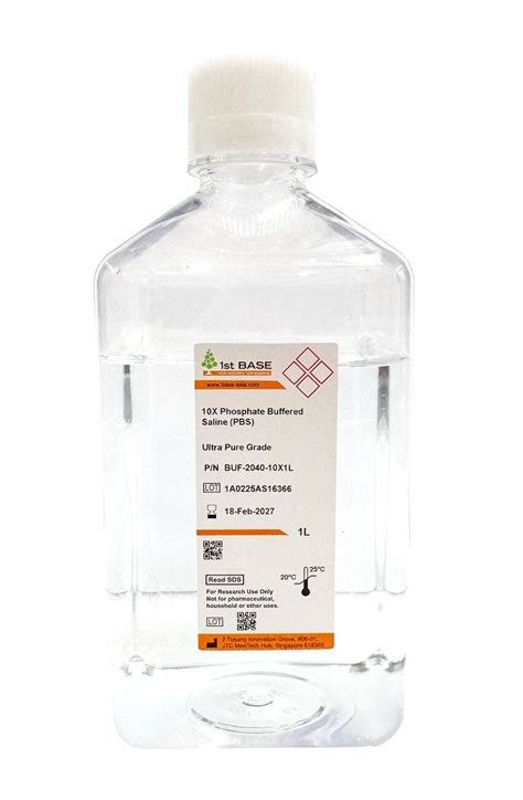 10x Phosphate Buffered Saline Pbs Ultra Pure Grade 1l