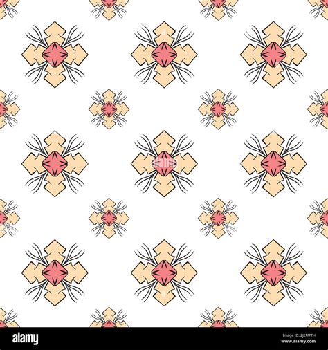 Fabric Repeat Pattern Seamless Flat Colorful Hand Drawn Repeat Pattern For Fabric Packaging
